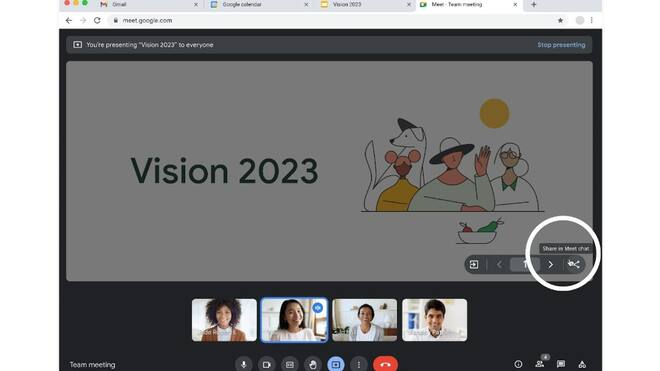 Google Meet makes it easy to share content with attendees in a meeting
