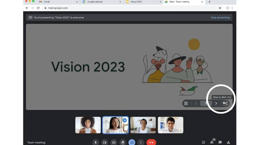Google Meet makes it easy for users to share content with attendees in ...