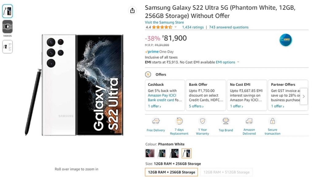 Samsung Galaxy S22 Ultra for Rs 81,900 is a deal worth checking out