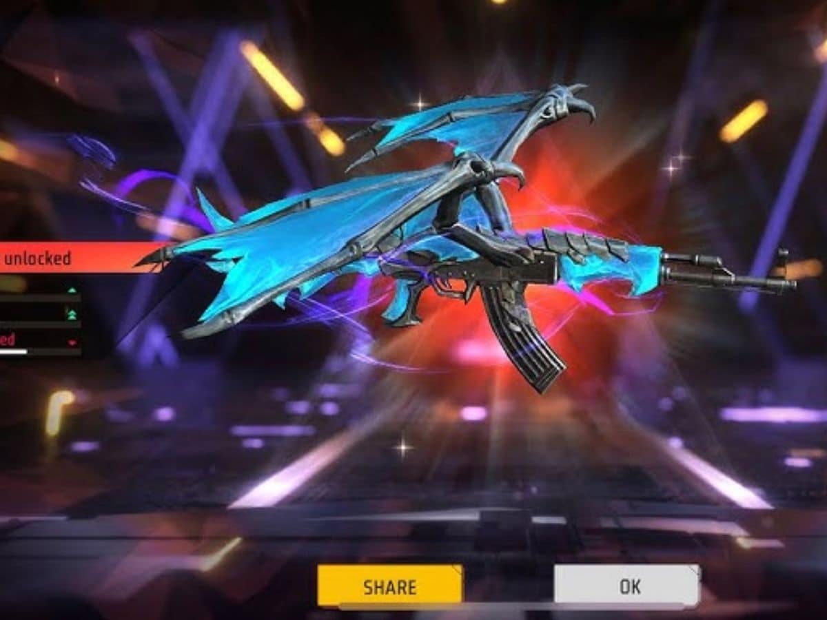 How to Claim AK47- Blue Flame Draco Evo Gun Skin in Free Fire Max ...