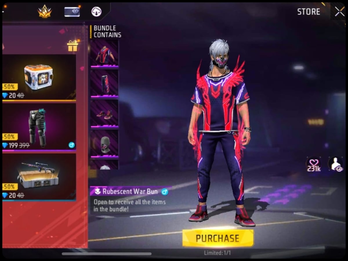 Free Fire Max में Rubescent War Bundle पाने का मौका, Daily Special लाया ...