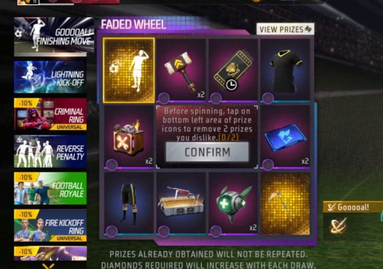 Free Fire Max में Gooooal! Animation पाने का मौका, Faded Wheel इवेंट ...